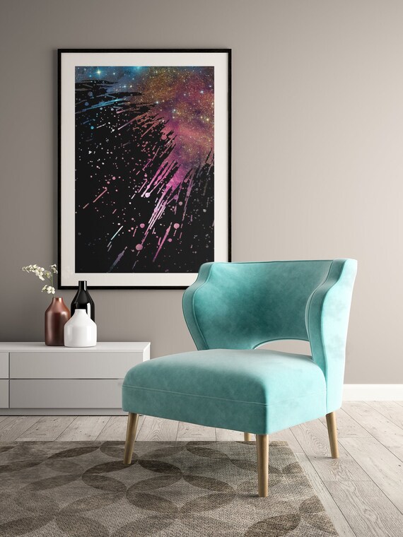 Supernova Paint Splatter Print / Starry Cosmic Spill Download | Etsy