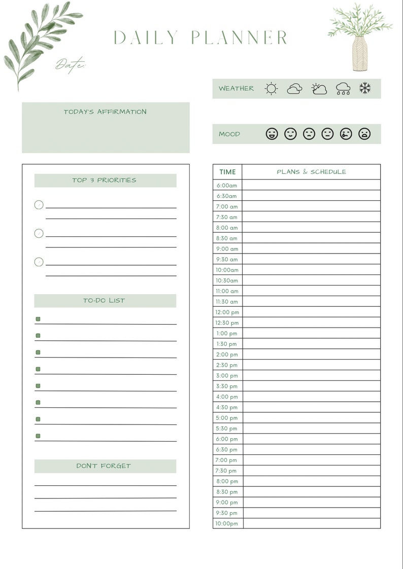 2023 Daily Planner Weekly Planner Digital Journal Digital - Etsy