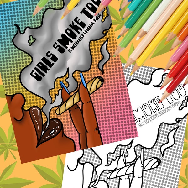 Weed Coloring Pages - Etsy