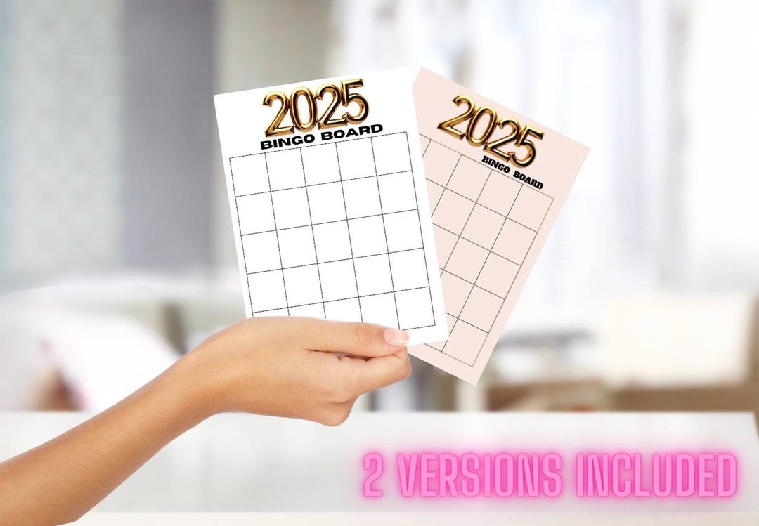 2025 Bingo Card, New Years Bingo Vision Board, New Years Resolution ...