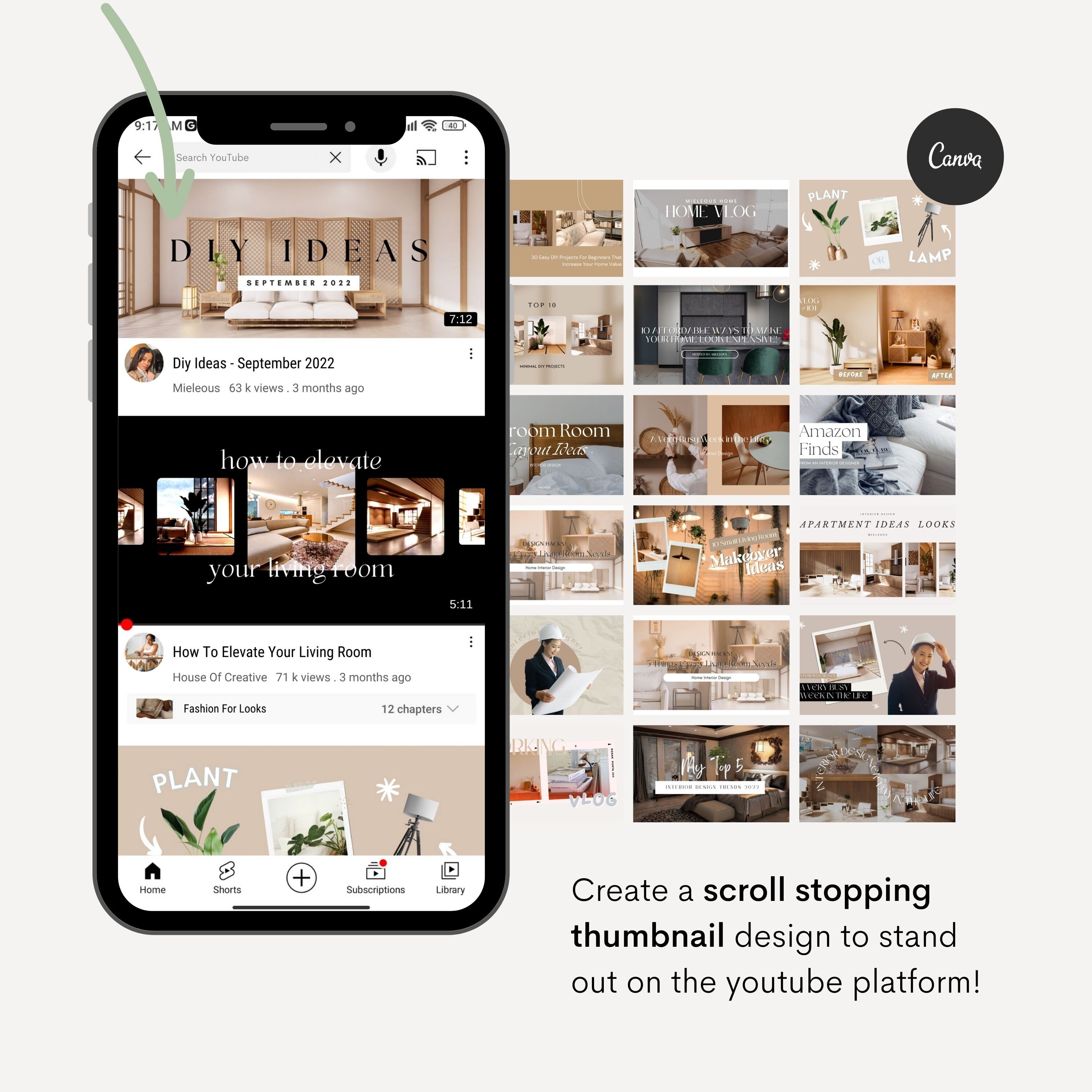 33 Interior Design Youtube Thumbnail Design Template Canva - Youtube ...
