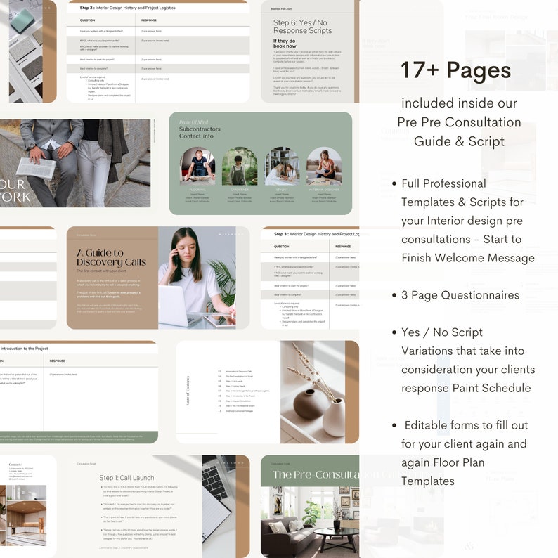 Interior Design Consultation Call Template: 14-page Questionnaire ...