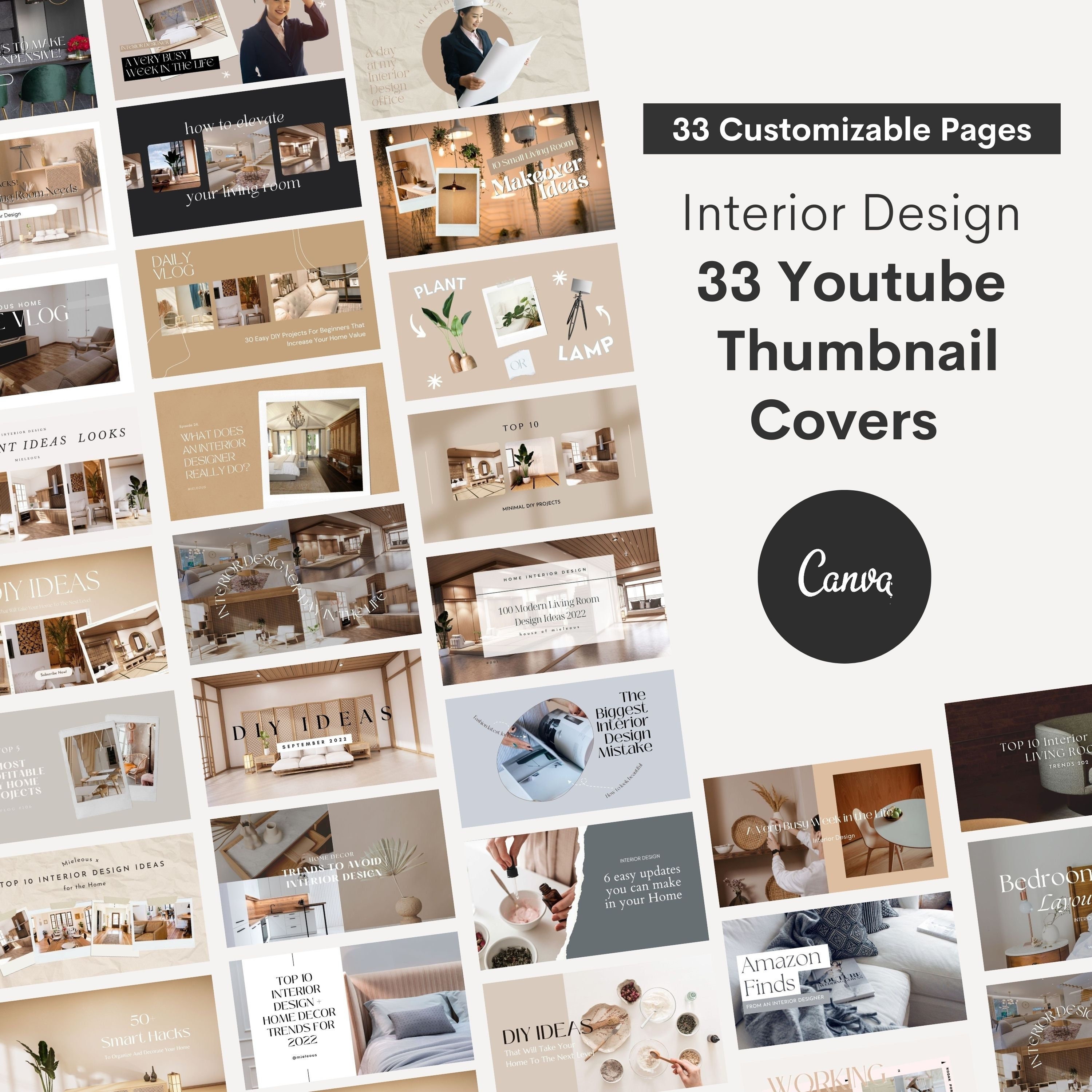 33 Interior Design Youtube Thumbnail Design Template Canva - Youtube ...