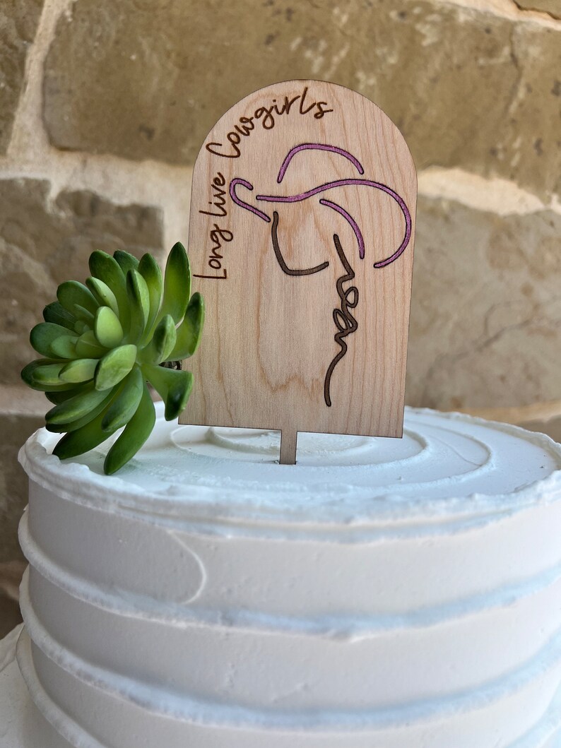 Cake Topper Western Theme Personalized Cake Topper Cowgirl Cake Topper ...