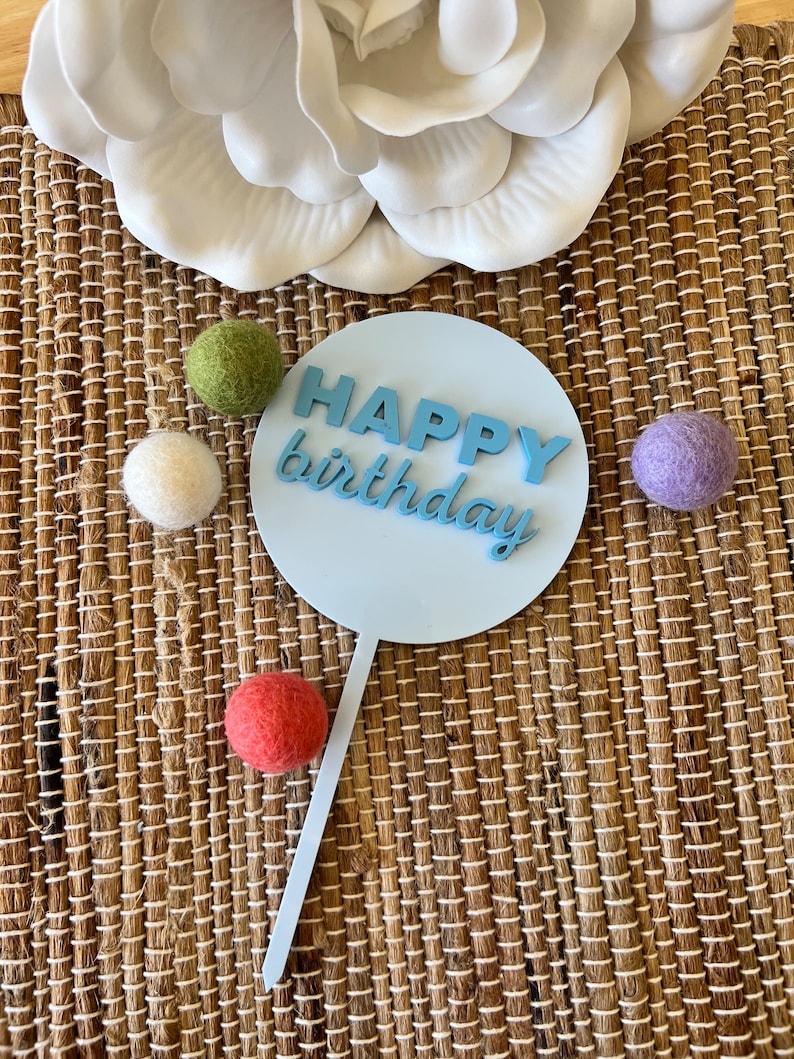 3D Cake Topper Birthday Cake Topper Modern Cake Topper - Etsy