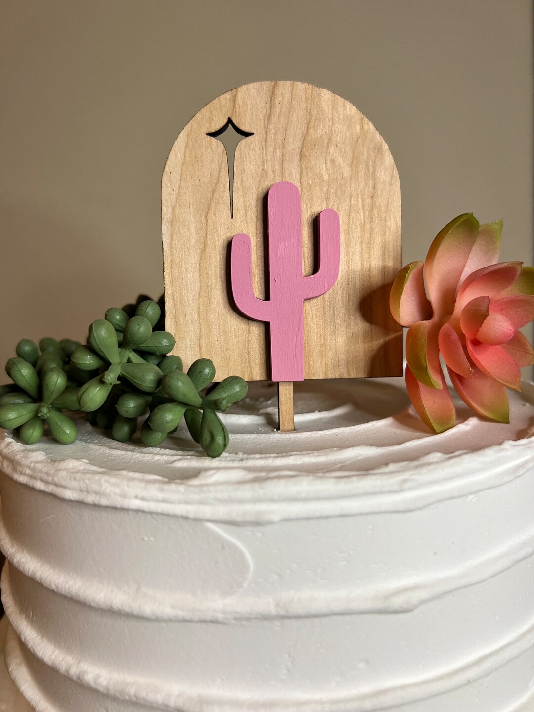 Boho Cactus Cake Topper | Desert Theme Cake Topper | Boho Colors ...