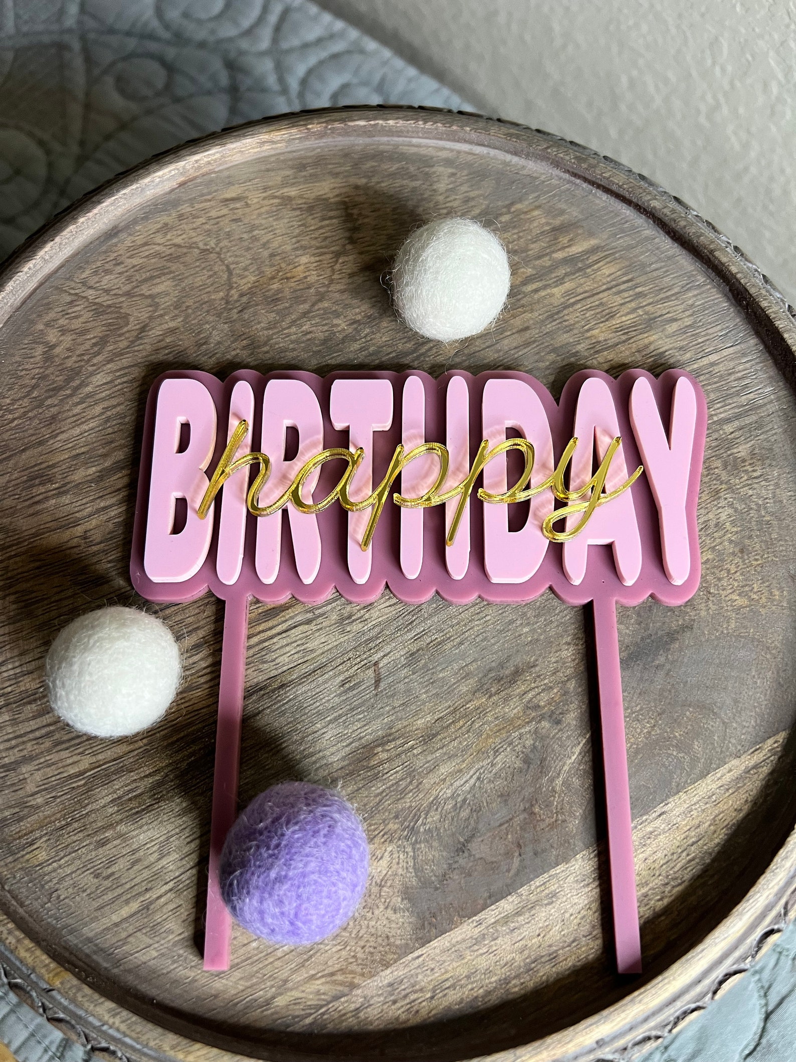 3D Cake Topper | Happy Birthday Cake Topper - Etsy