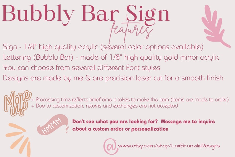 Mimosa Bar Sign Custom Bubbly Bar Sign | Bubbly Bar Sign for Bridal ...