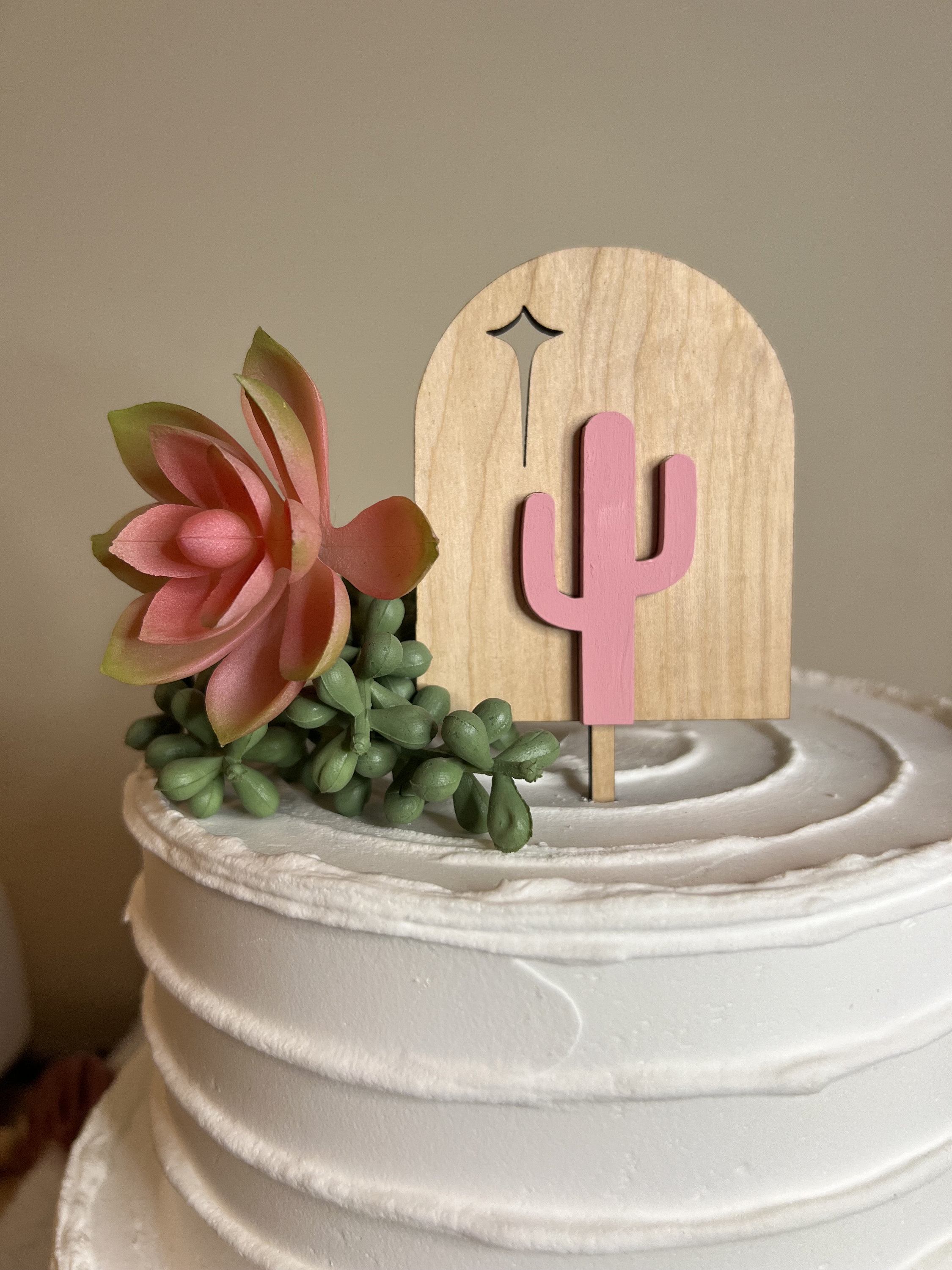 Boho Cactus Cake Topper | Desert Theme Cake Topper | Boho Colors ...