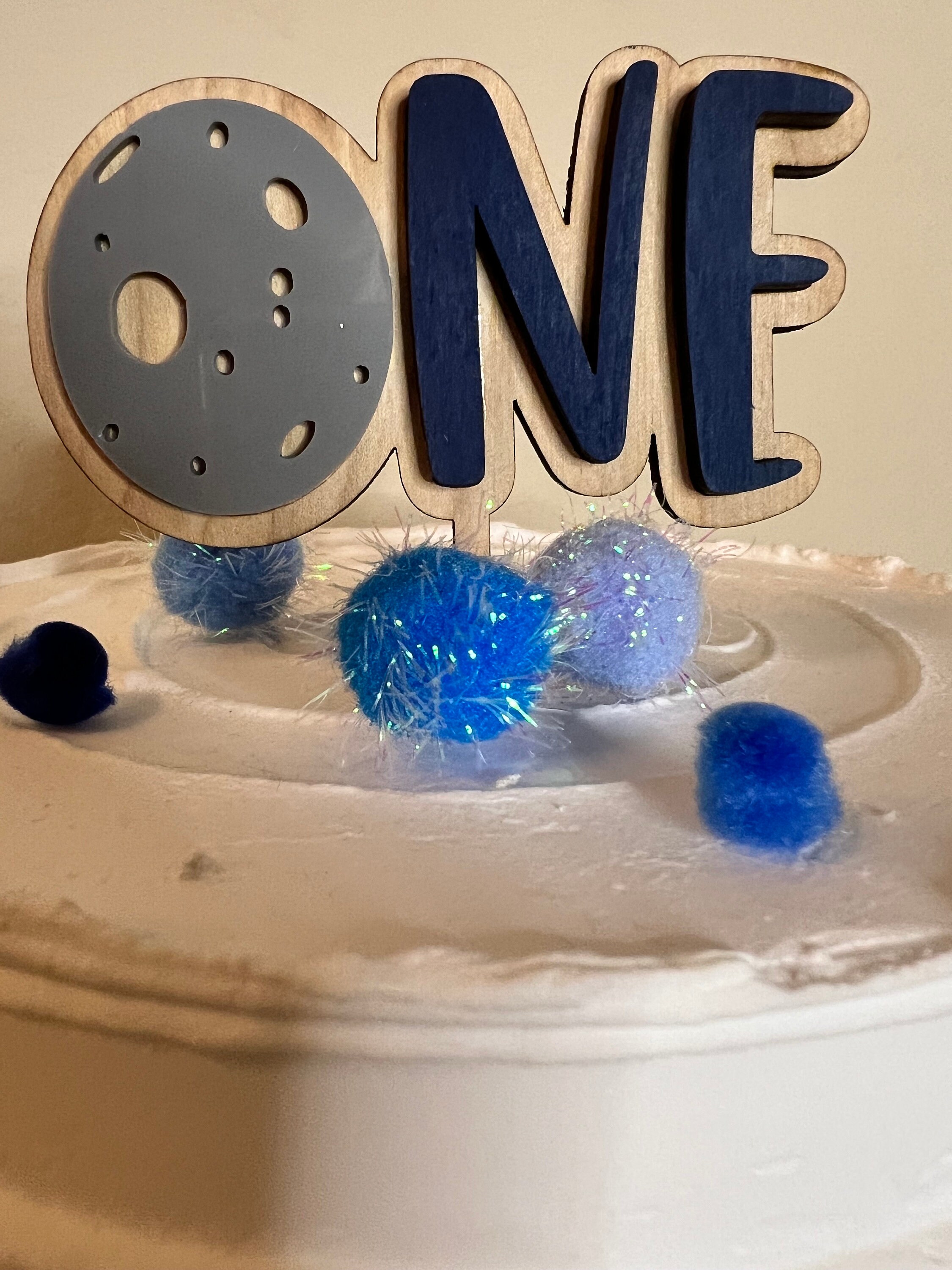 First Birthday Cake Topper | Space Theme 1st Birthday | One Cake Topper ...