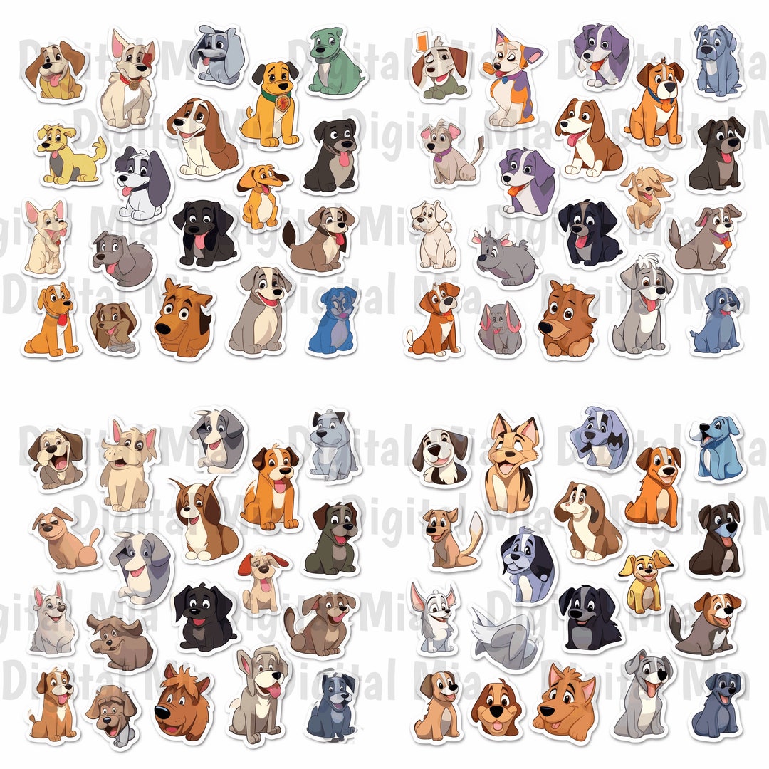 Cartoon Animation Dogs Vector Images - Digital - Etsy