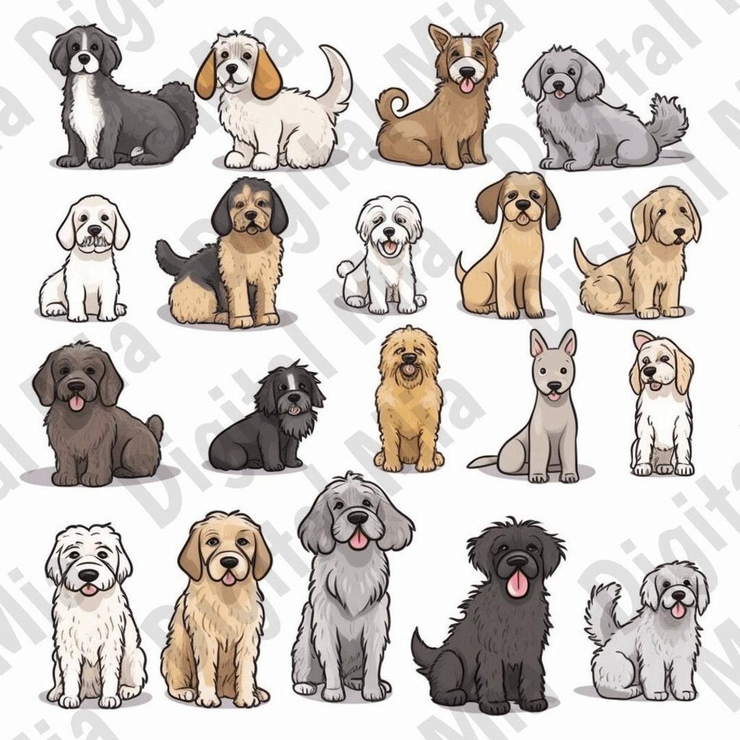 Doodles Vector Images - Digital - Dogs - 2 Pack - Etsy
