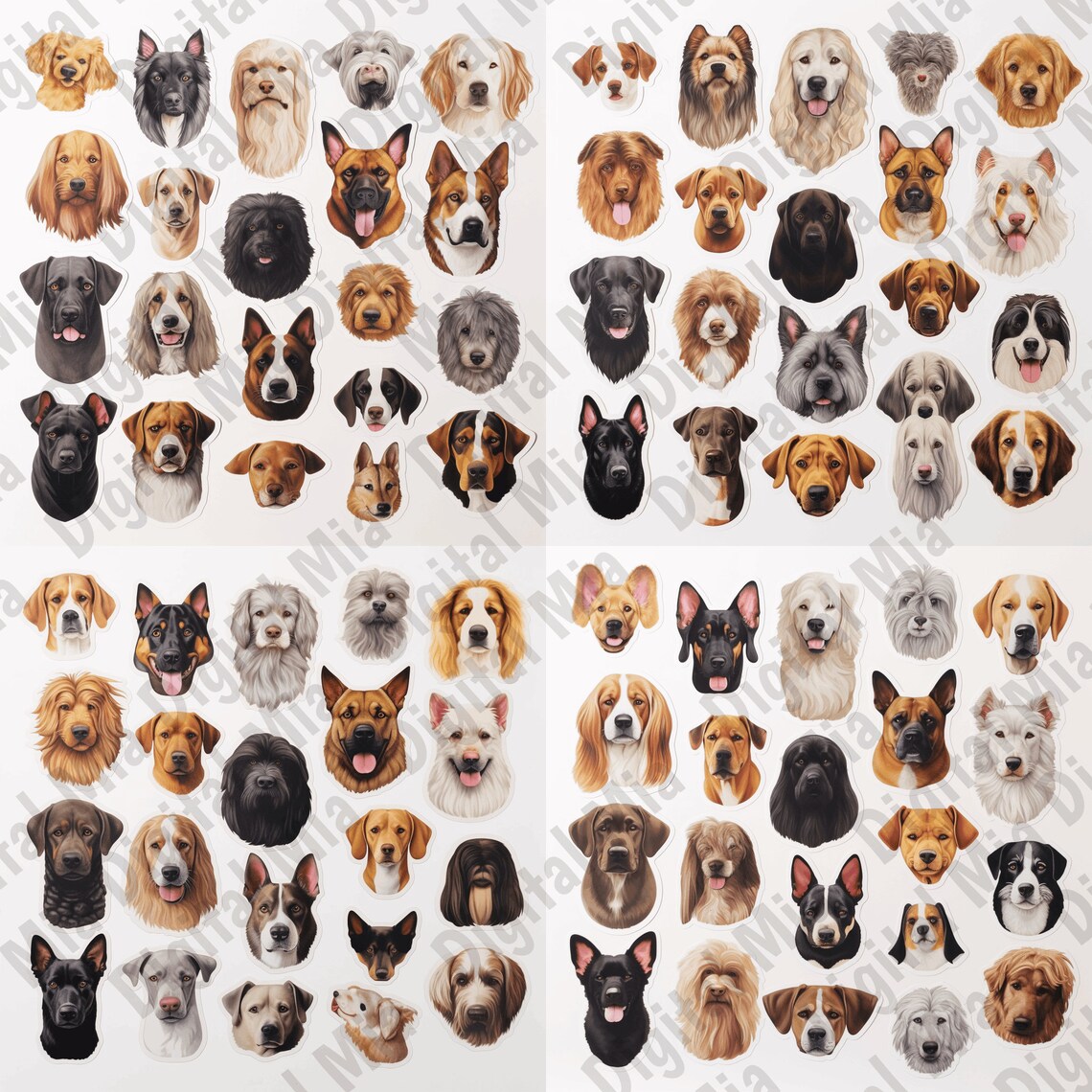 Dog Breeds Vector Images - Digital - Etsy