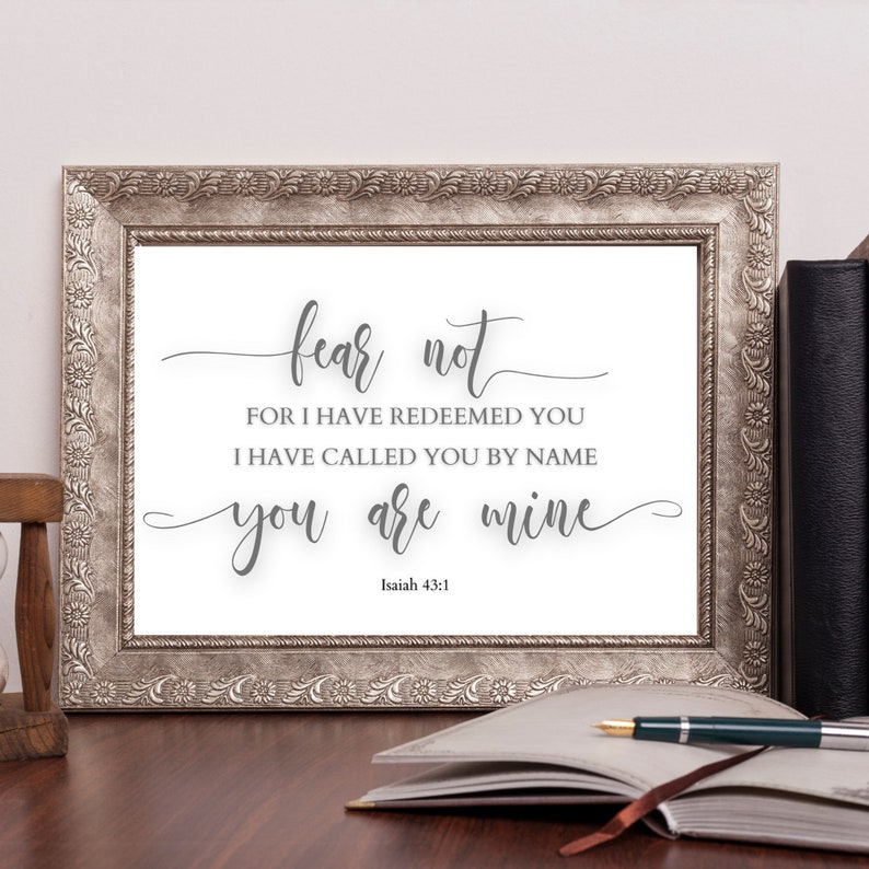Fear Not for I Have Redeemed You Printable Wall Art, Bible Verse Print ...