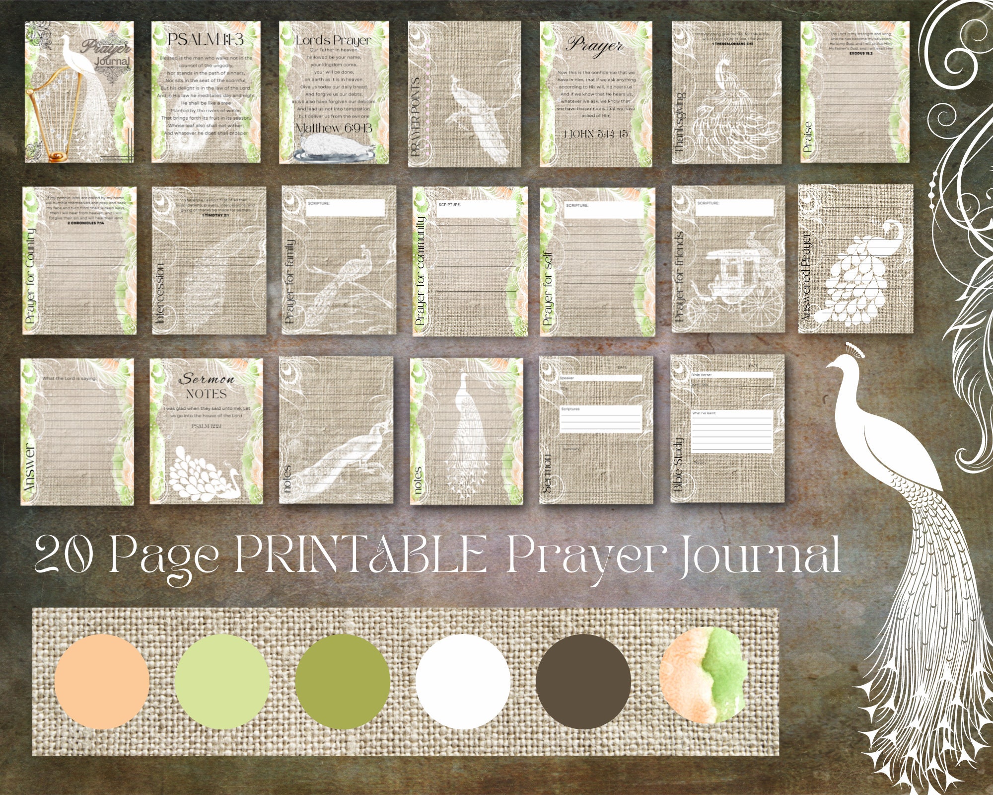 20 Page Printable Prayer Journal, Prayer Journal, Faith Journal ...
