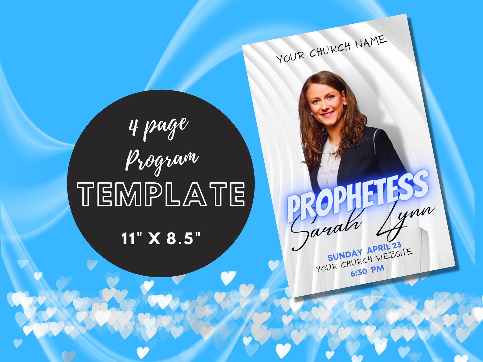 Church Program Flyer Template, Prophetess Brochure, Event Flyer, Church ...