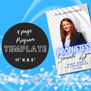 Church Program Flyer Template, Prophetess Brochure, Event Flyer, Church ...