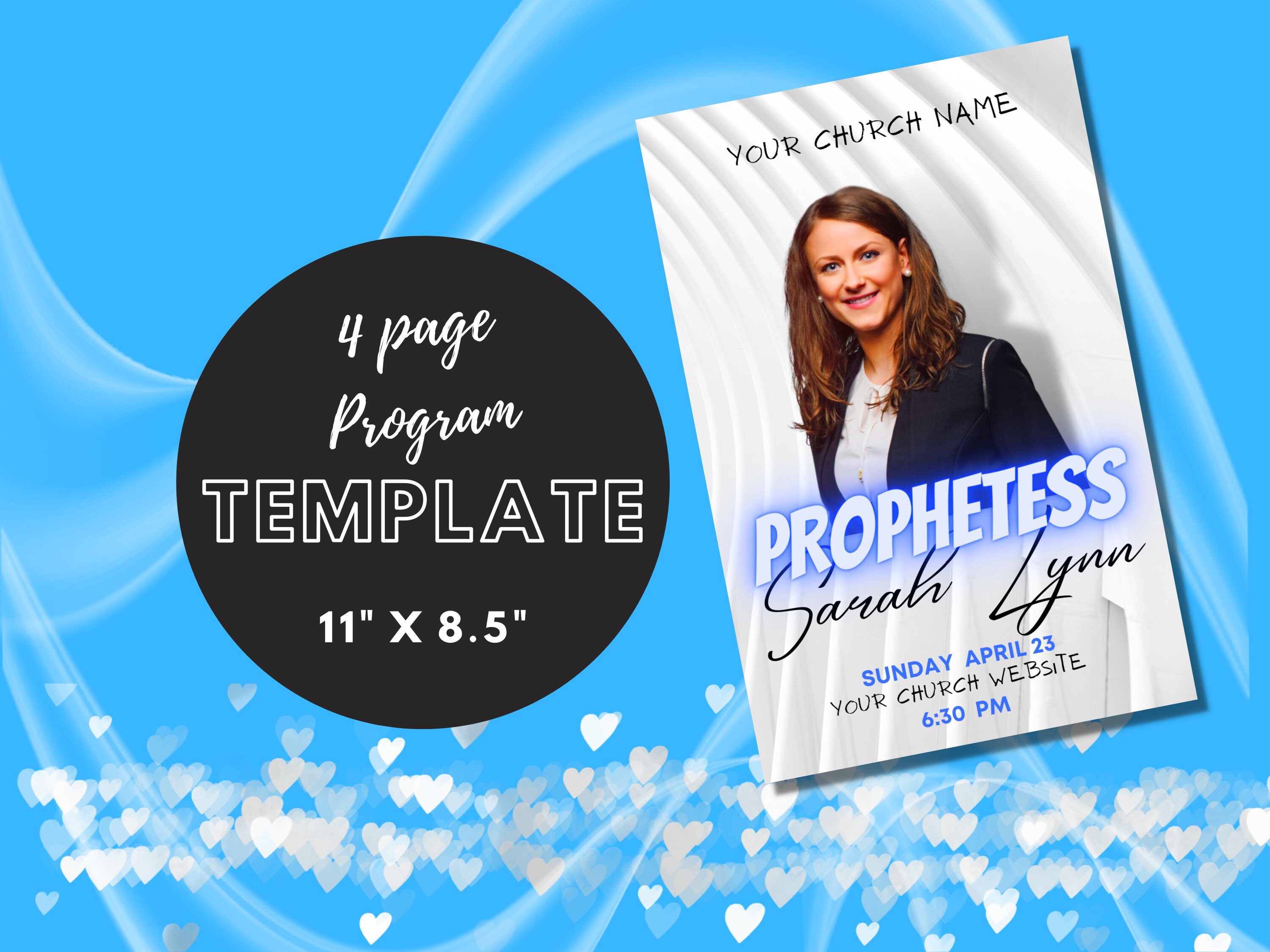 Church Program Flyer Template, Prophetess Brochure, Event Flyer, Church ...
