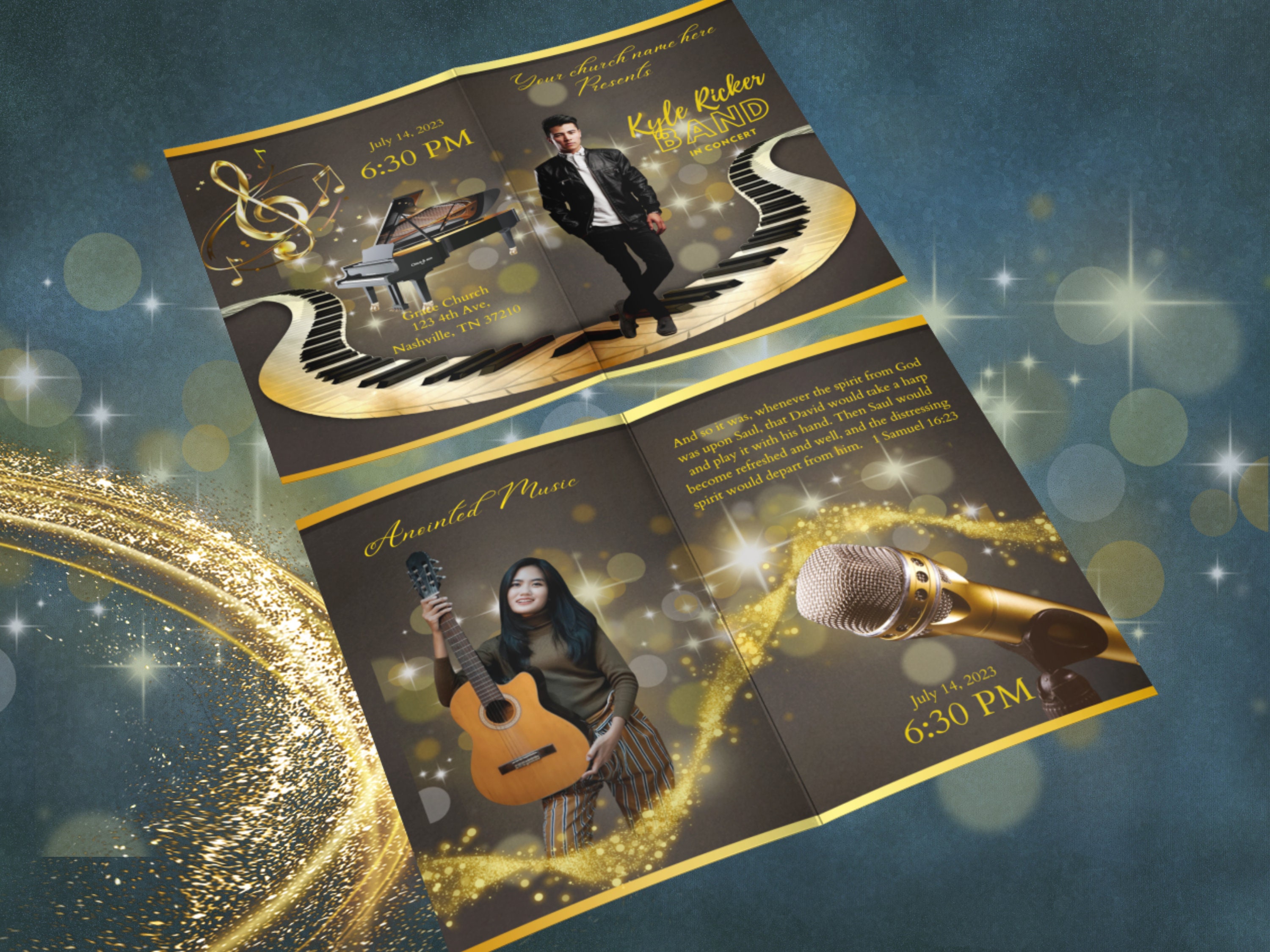 Church Program Flyer Template, Musical Brochure, Event Flyer, Church ...