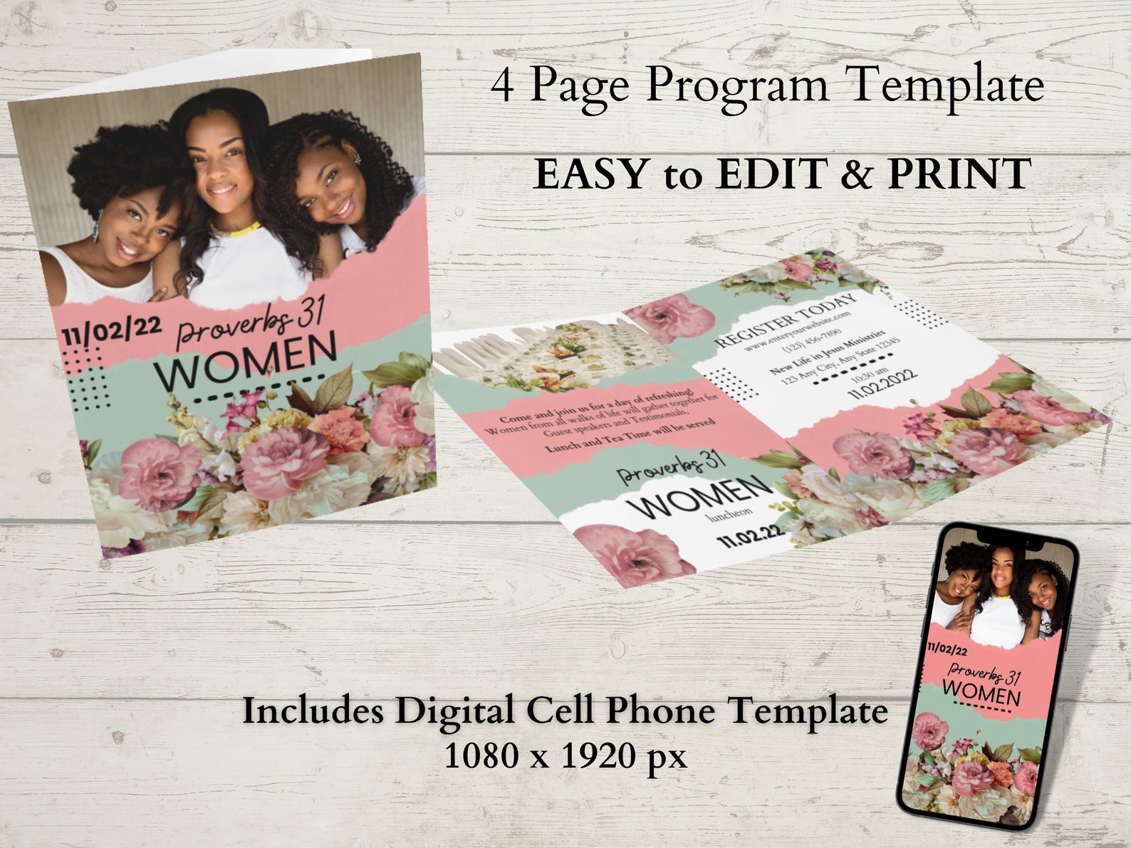Women's Event Flyer Template, Women's Luncheon, Ladies Event, Ladies ...