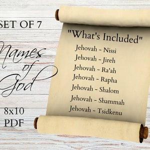 7 Names of God, Christian Wall Art, Christian Printables, Bible Verse ...