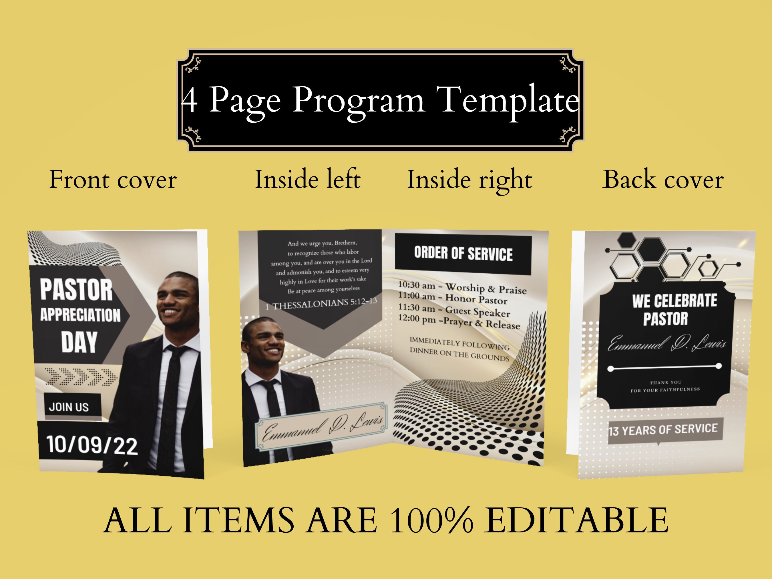 Pastor Appreciation Day Template, Church Program, Church Bulletin ...