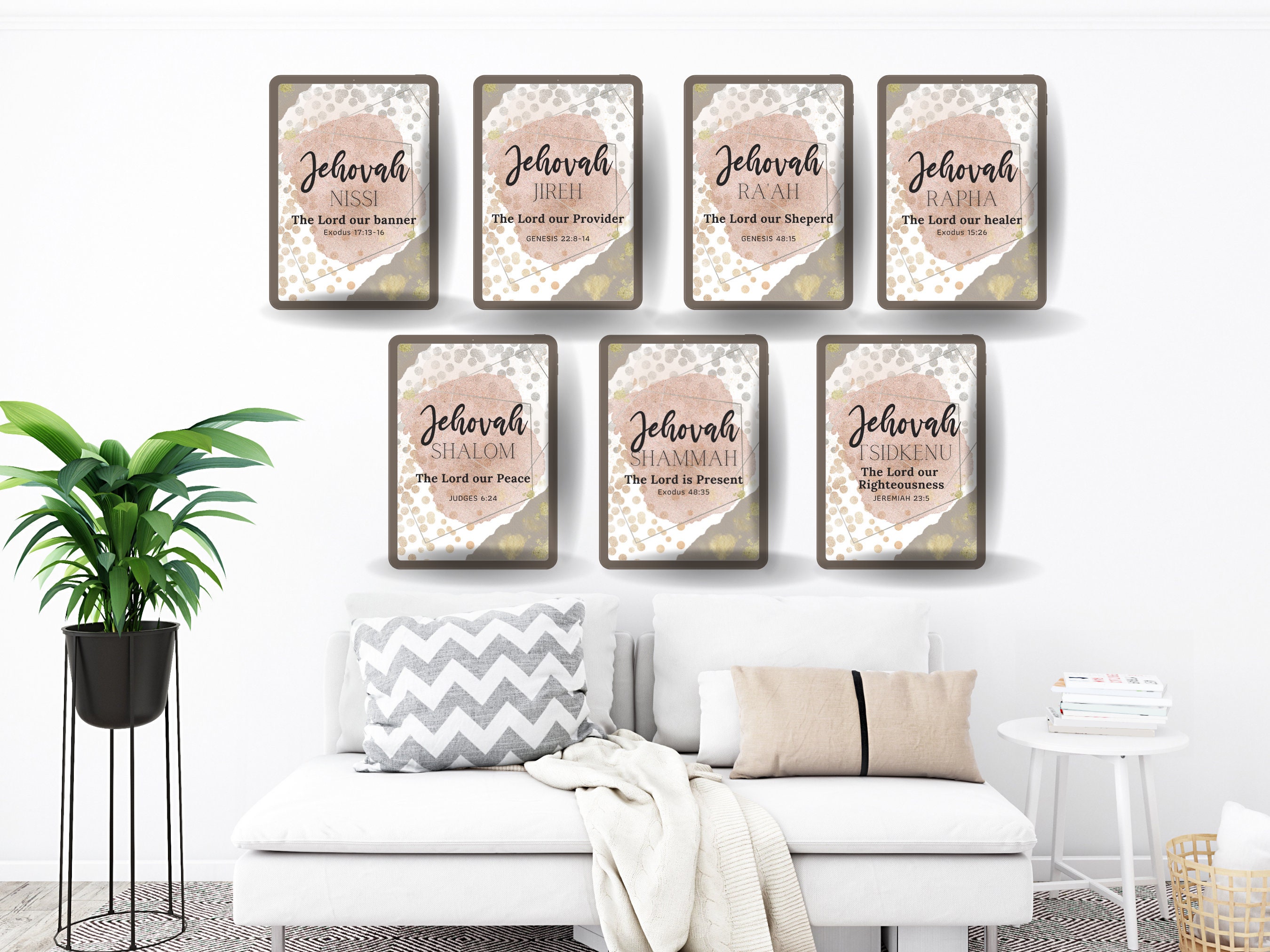 7 Names of God, Christian Wall Art, Christian Printables, Bible Verse ...