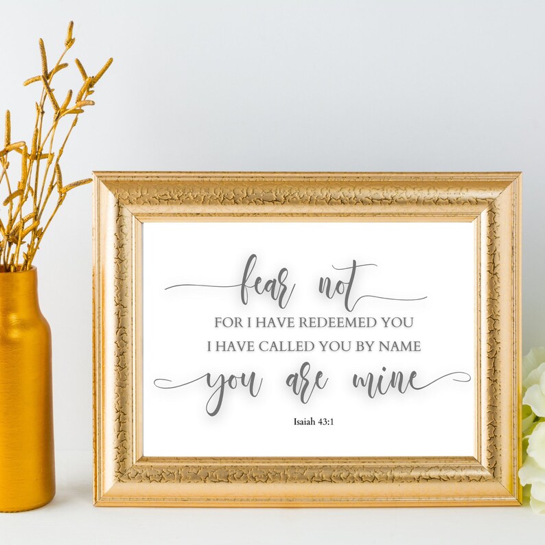 Fear Not for I Have Redeemed You Printable Wall Art, Bible Verse Print ...
