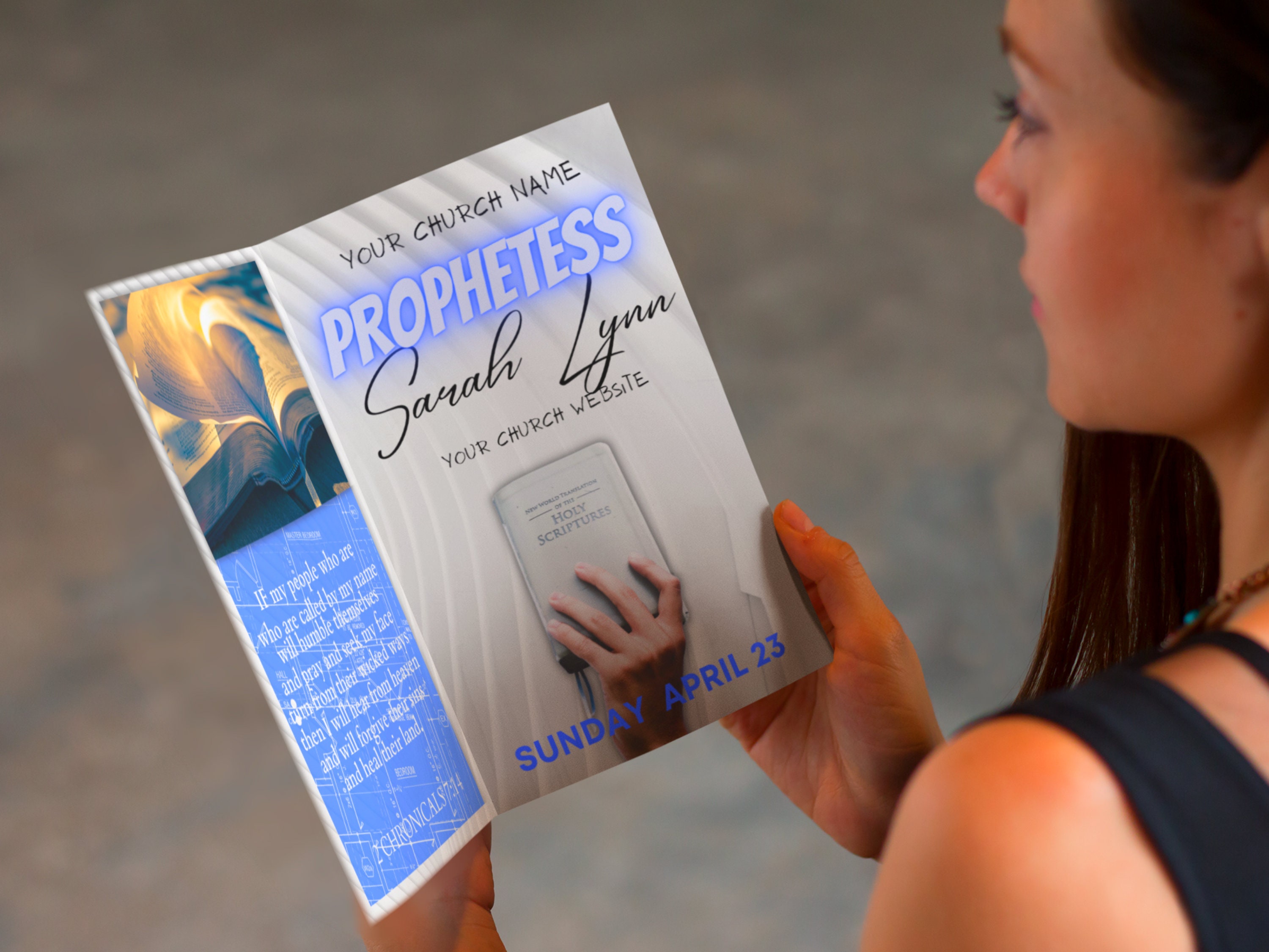 Church Program Flyer Template, Prophetess Brochure, Event Flyer, Church ...