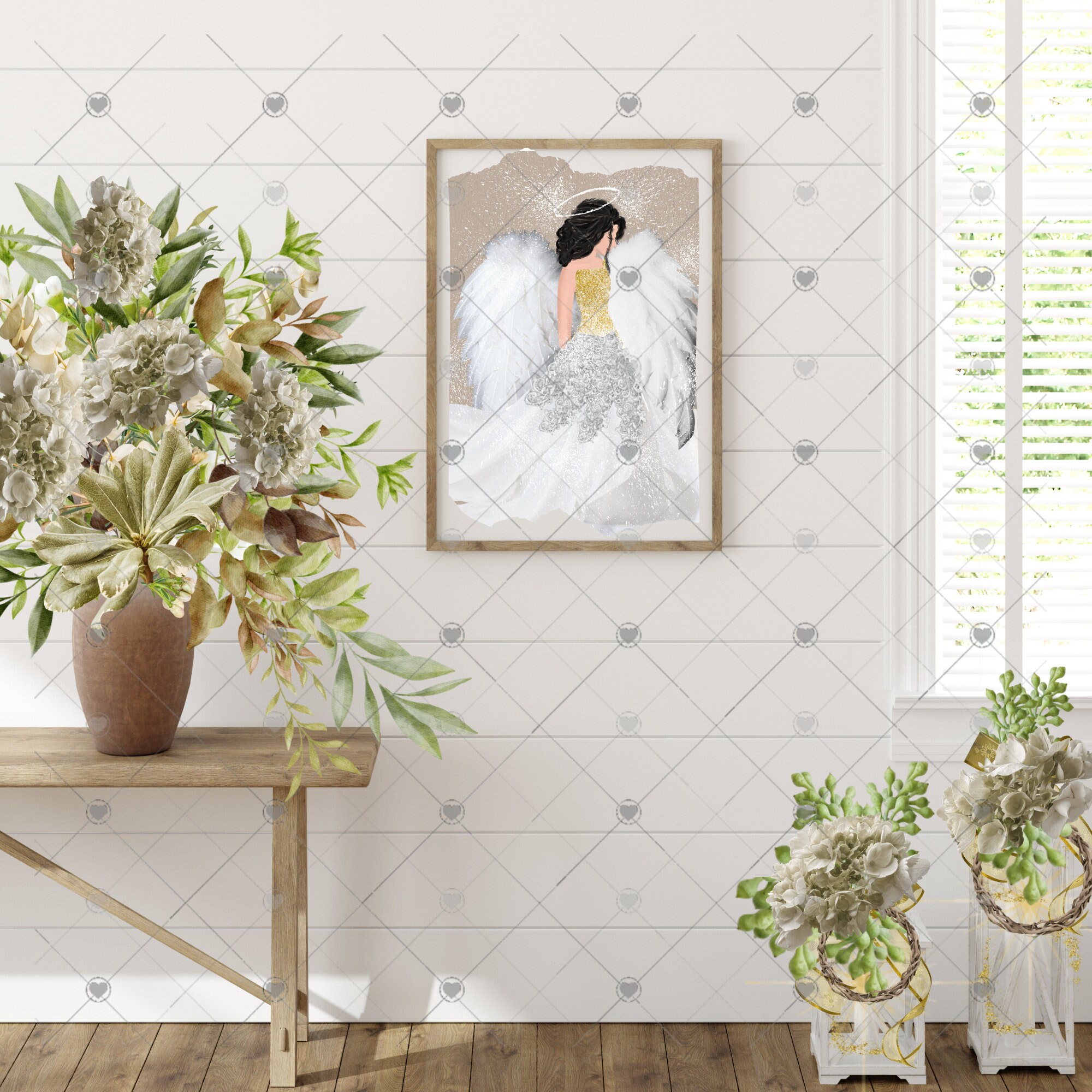 Set of 2 Angel Prints,digital Angel Art, Instant Download, PDF, Angel ...