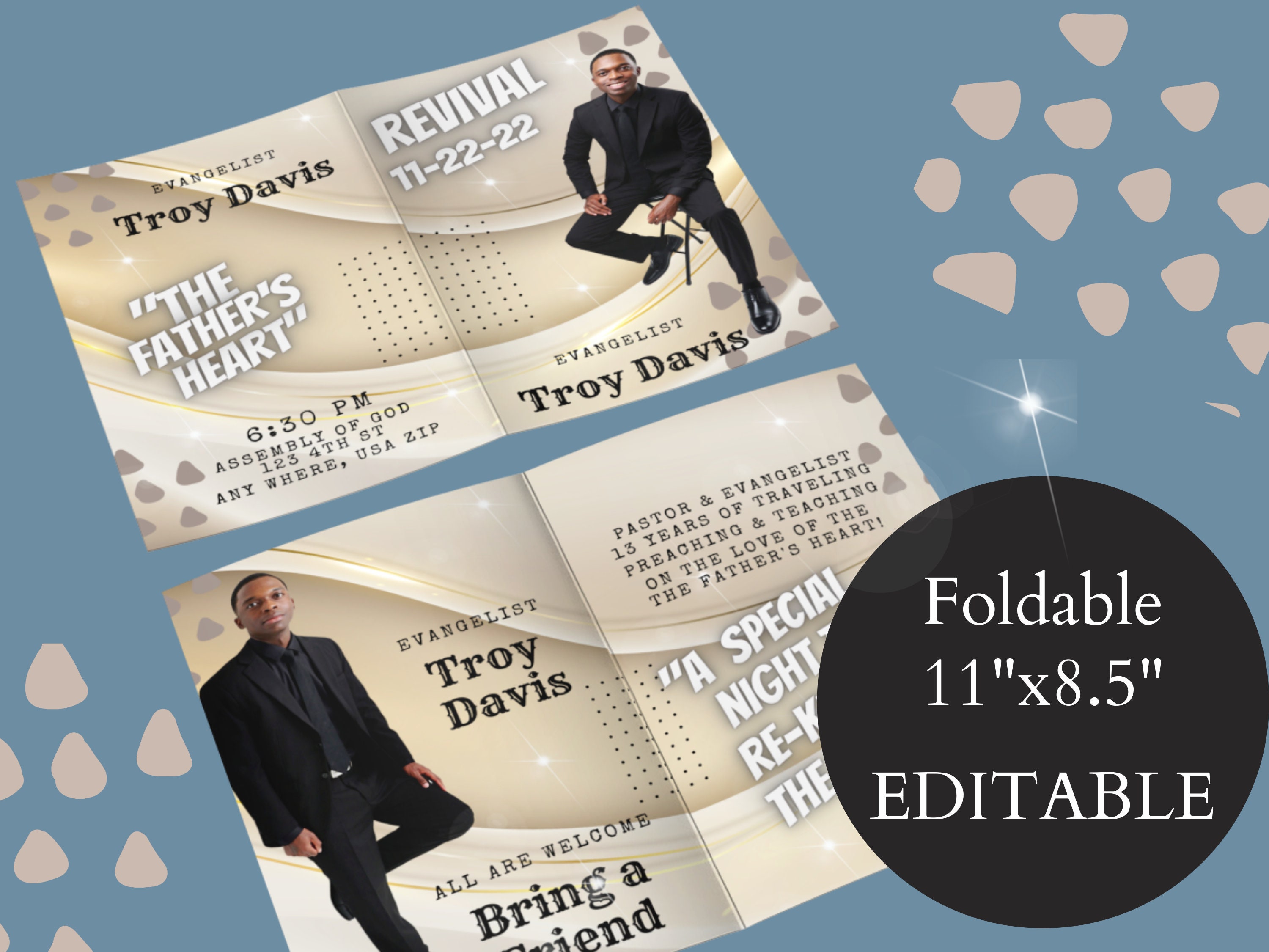 Church Program Flyer Template, Revival Brochure, Event Flyer, Church ...