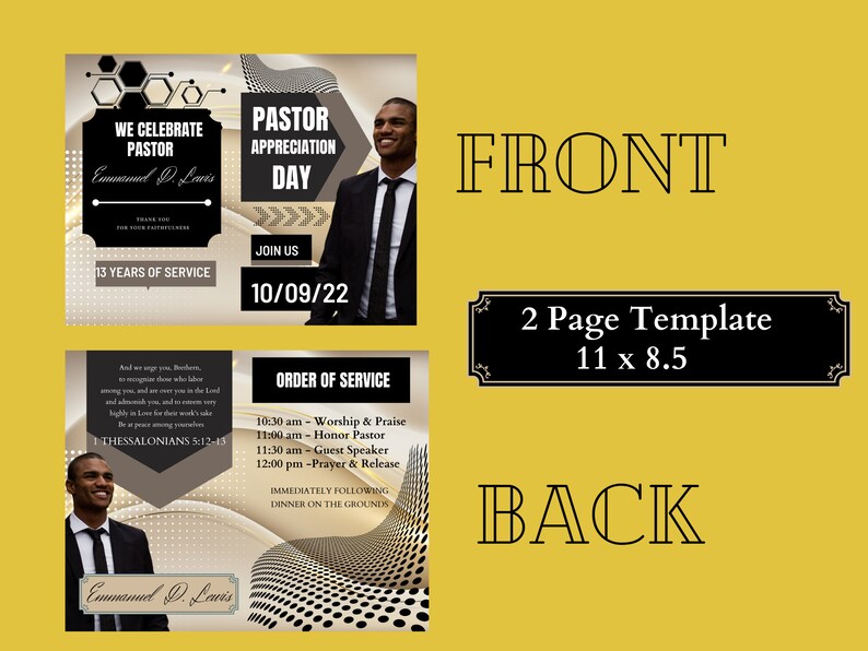 Pastor Appreciation Day Template, Church Program, Church Bulletin ...