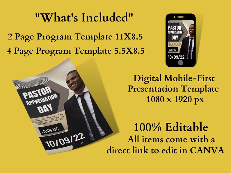 Pastor Appreciation Day Template, Church Program, Church Bulletin ...