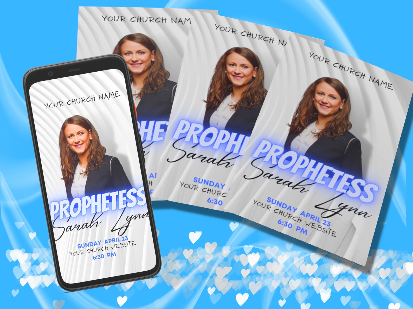 Church Program Flyer Template, Prophetess Brochure, Event Flyer, Church ...