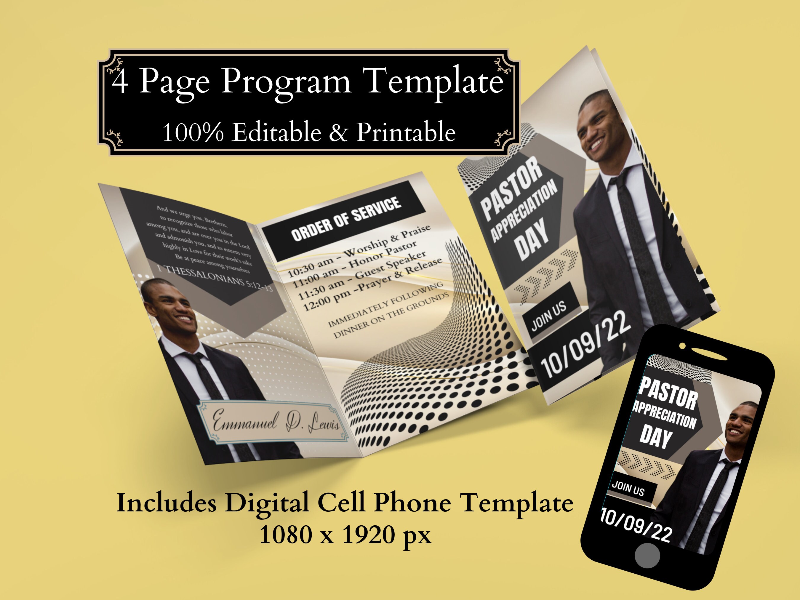 Pastor Appreciation Day Template, Church Program, Church Bulletin ...
