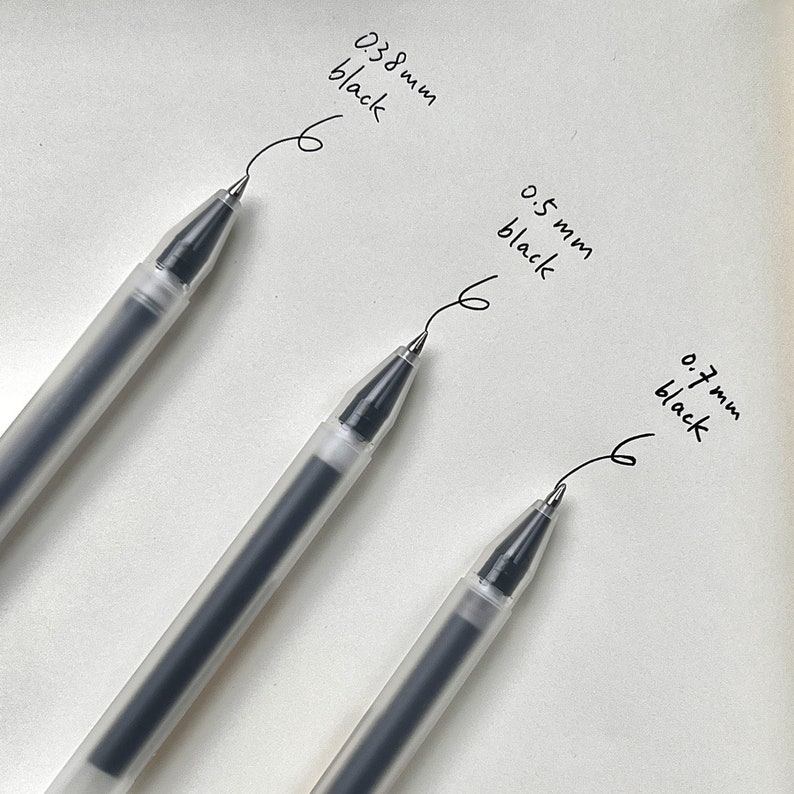 MUJI 10 Pen Set Gel Ink Ball Point Pen 0.38mm/0.5mm Made in - Etsy