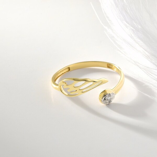 Gold Angel Wing Ring - Etsy