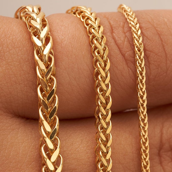 14k Solid Gold Square Chain - Etsy