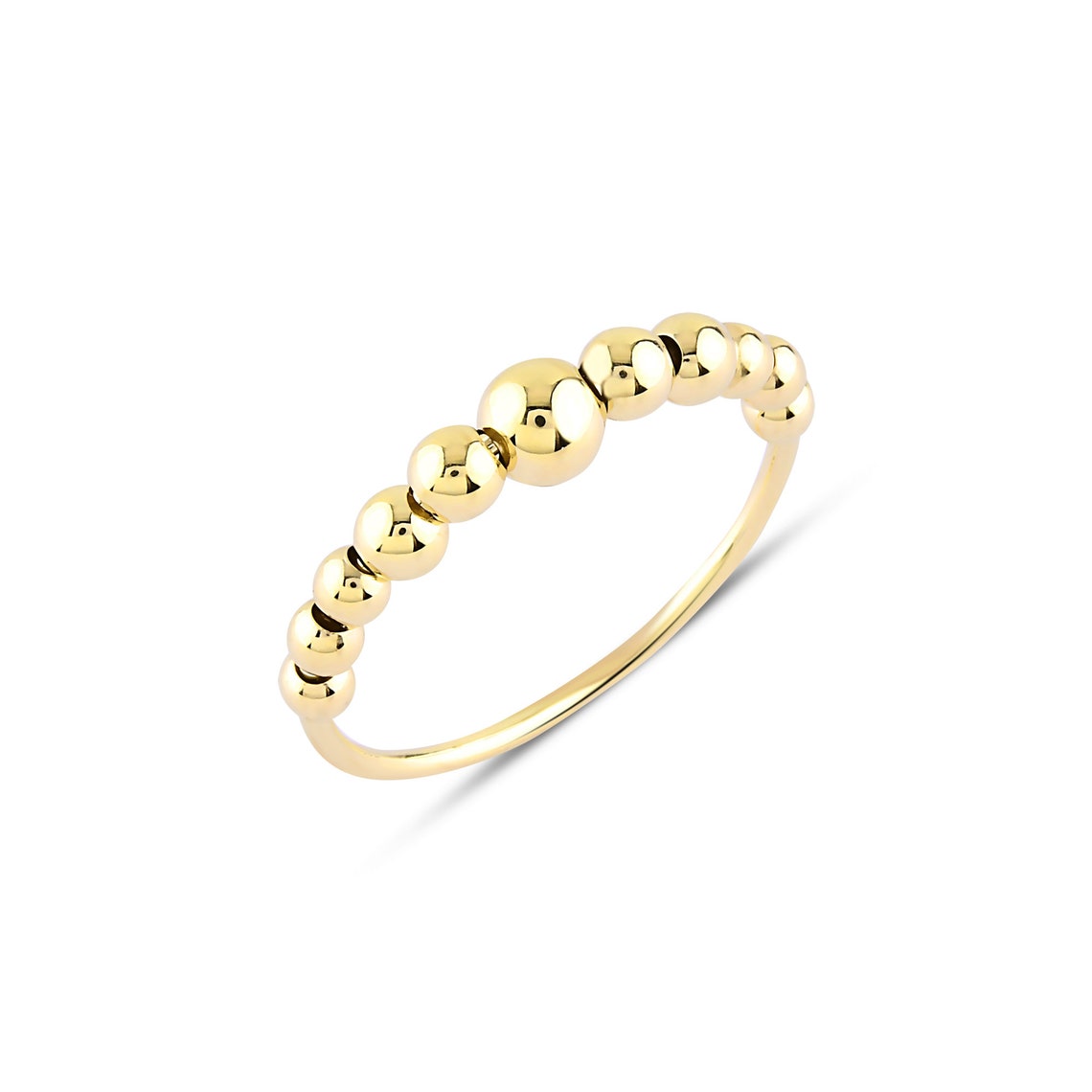14k Gold Bubble Ring for Women 14k Solid Gold Bubble Stacker - Etsy