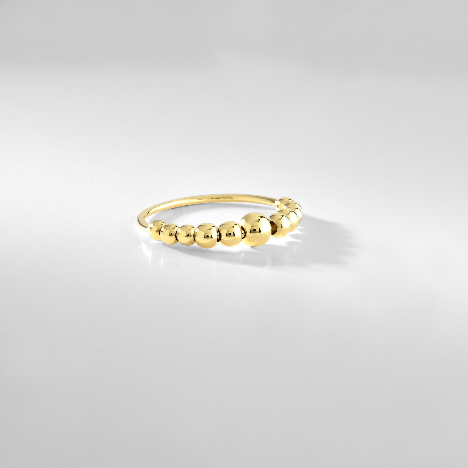 14k Gold Bubble Ring for Women 14k Solid Gold Bubble Stacker - Etsy