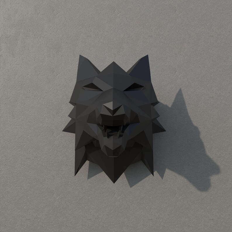 Papercraft Wolf Head Paper Craft Wolf Head Model Wolf Head - Etsy