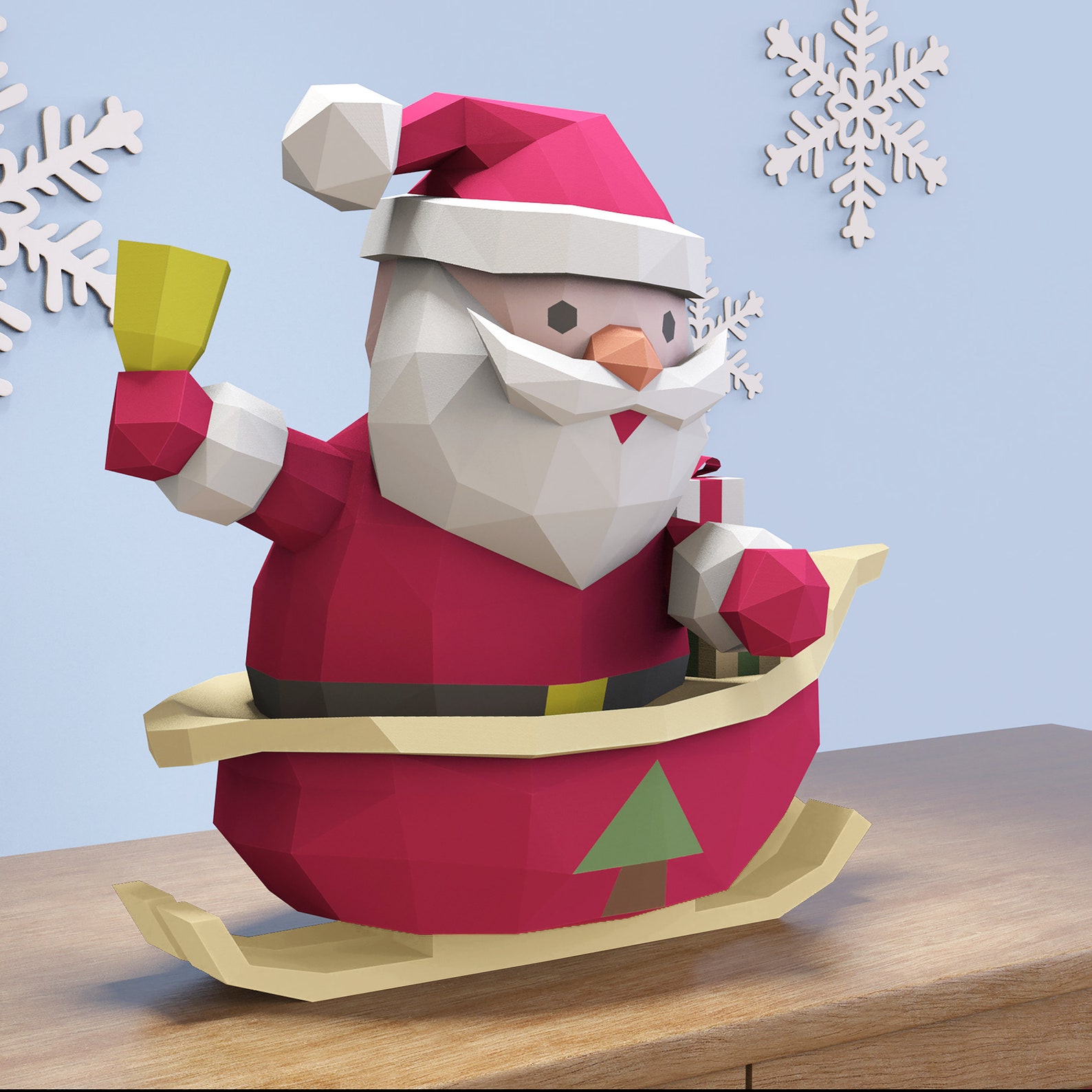 Papercraft Santa Claus Christmas Paper Craft Santa Claus - Etsy
