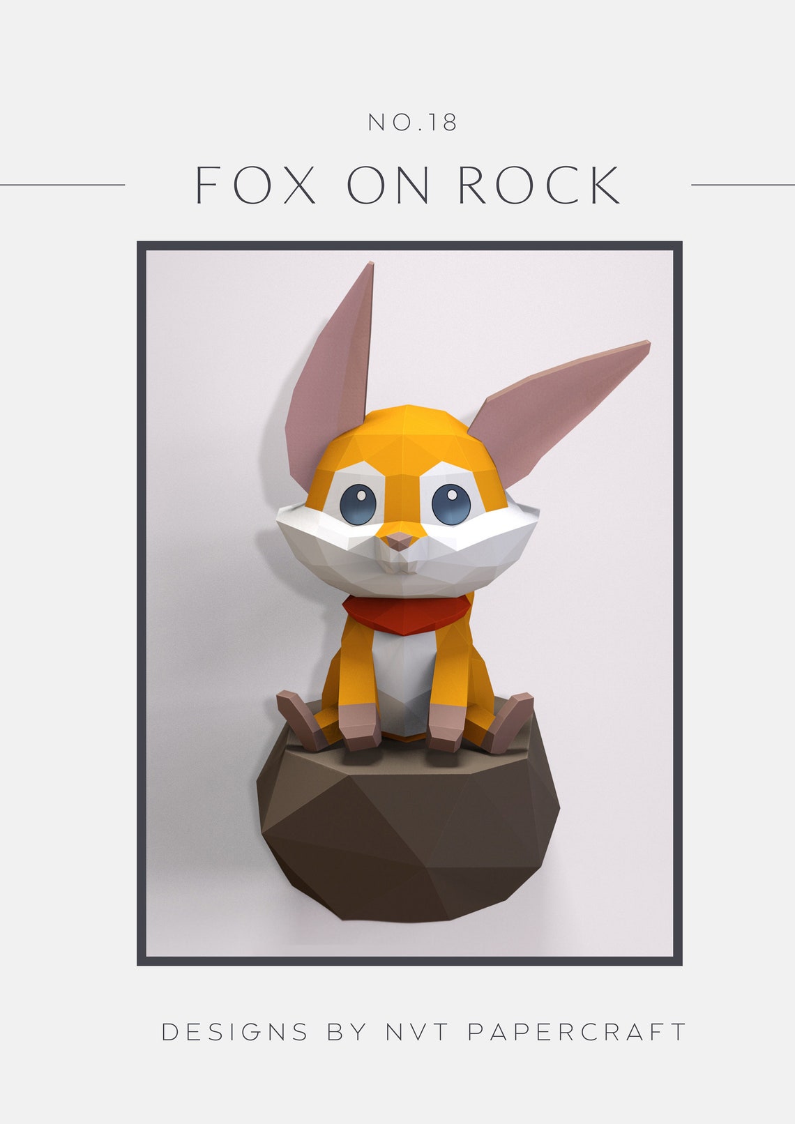 Papercraft Fox Paper Craft Fox Model Fox PDF Template 3D | Etsy