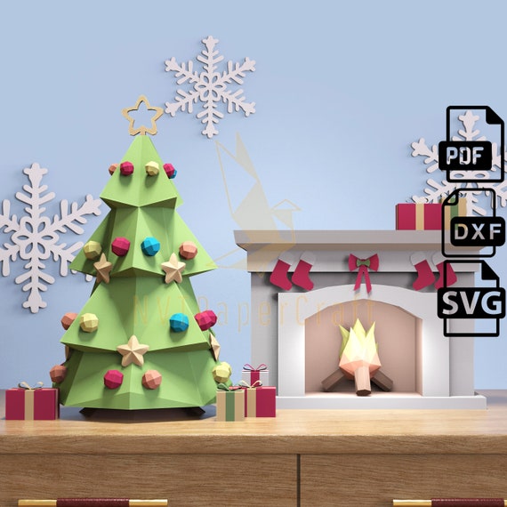 Papercraft Pine Tree Christmas Paper Craft Pine Tree Model - Etsy