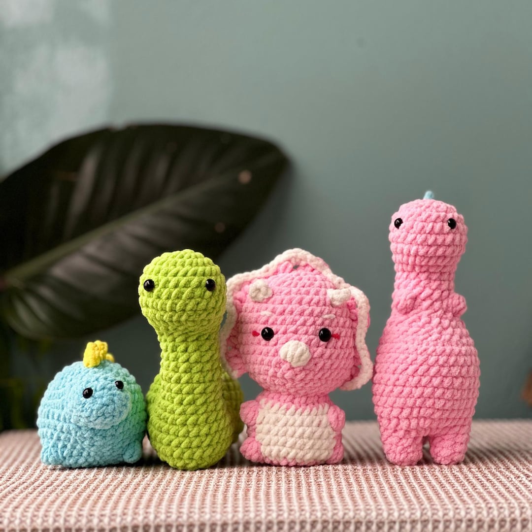 No Sew Dinosaur Crochet Pattern, No Sew Amigurumi, Dinosaur 4 in 1 PDF ...