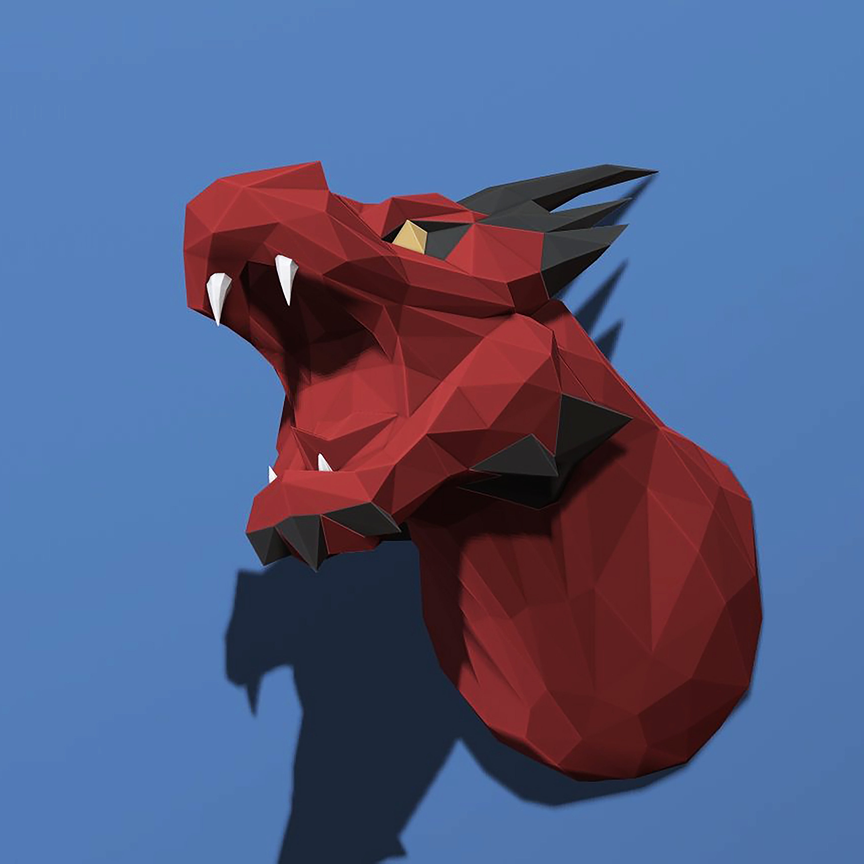 Papercraft Dragon Head Paper Craft Dragon Head Model Dragon - Etsy UK