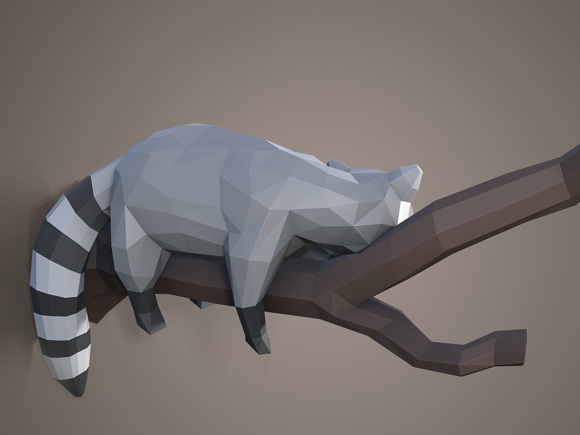 Papercraft Raccoon Paper Craft Raccoon Model Raccoon PDF | Etsy