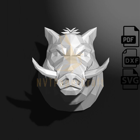 Origami Paper & Kits Low poly pattern Boar Head 3D Boar Head sculpture ...
