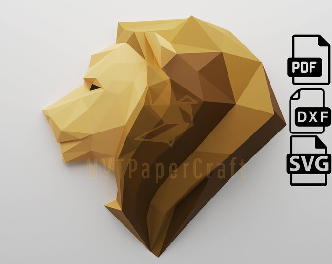 Papercraft Lion Head, Paper Craft Lion Head Model, Lion Head PDF ...