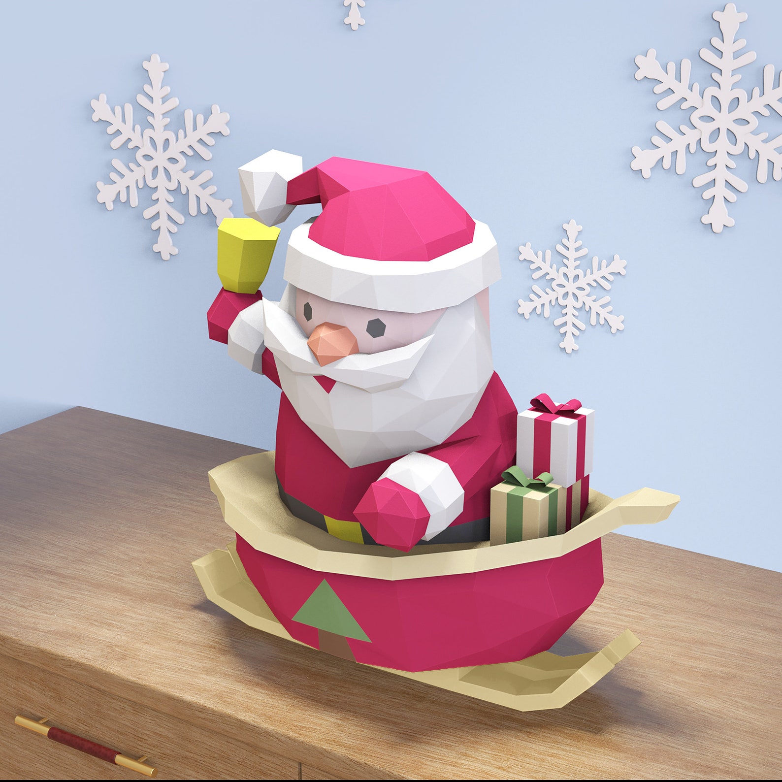 Papercraft Santa Claus Christmas Paper Craft Santa Claus - Etsy